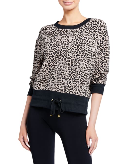 Varley Arden Leopard Drawstring Sweatshirt | Neiman Marcus