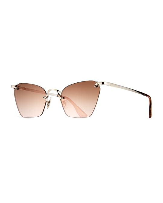 Le Specs Pit Stop Rimless Cat-Eye Sunglasses | Neiman Marcus