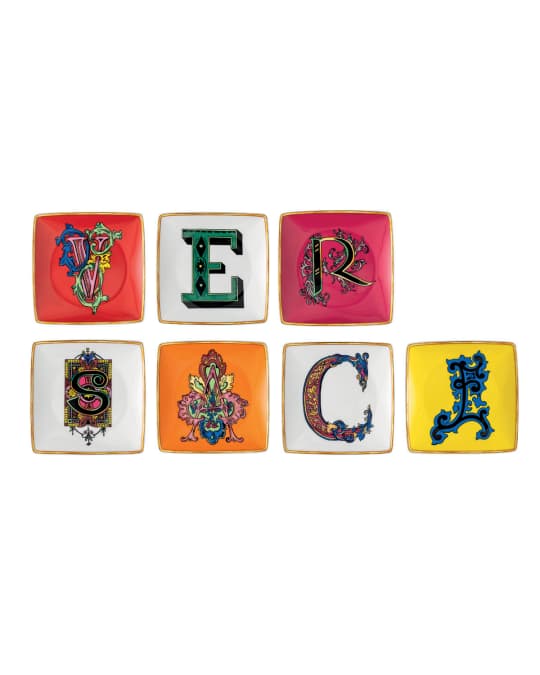 Versace Holiday Alphabet Side Plates, Set of 7 | Neiman Marcus