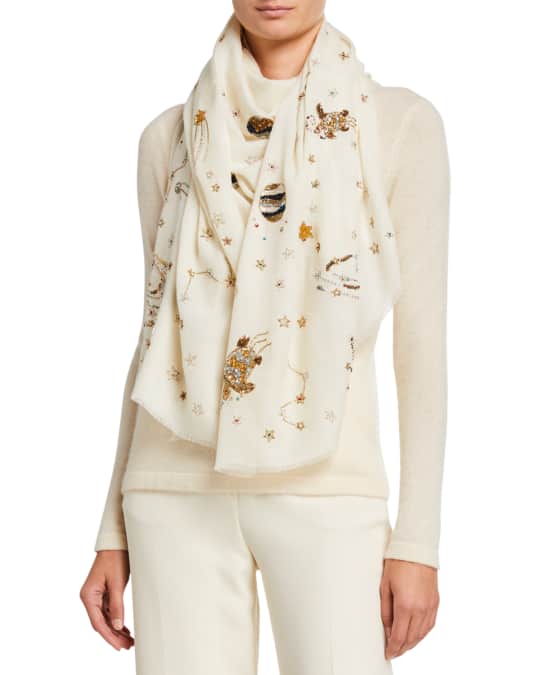 Janavi India Galaxy Embellished Cashmere Scarf | Neiman Marcus