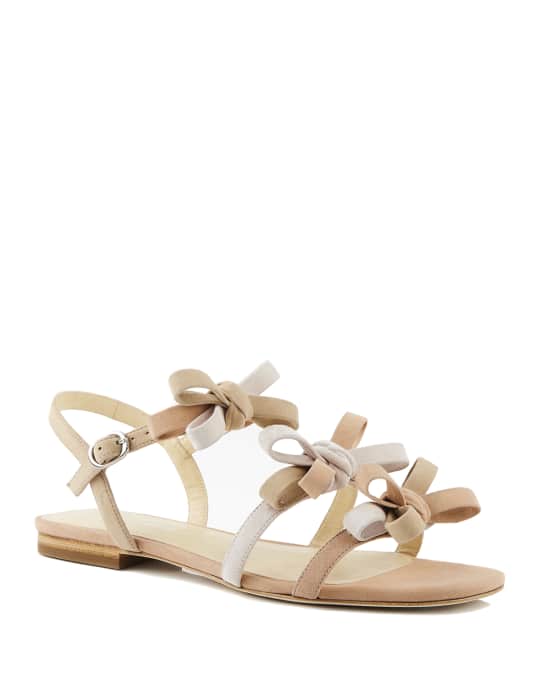 Isa Tapia Nikita Flat Colorblock Suede Sandals | Neiman Marcus