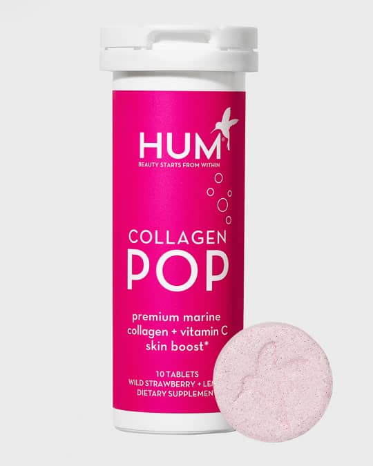 Hum Nutrition Collagen Pop + Vitamin C Dissolvable Tablets, Strawberry ...