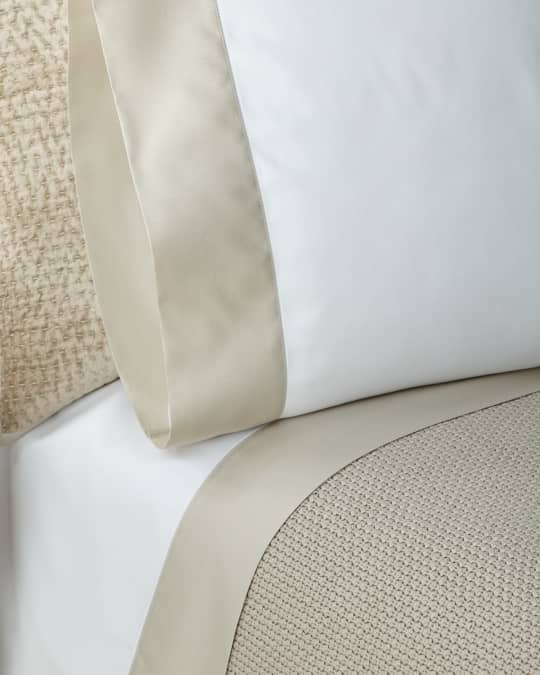 Ralph Lauren Home RLC Pique Border Satin Cal King Fitted Sheet | Neiman ...