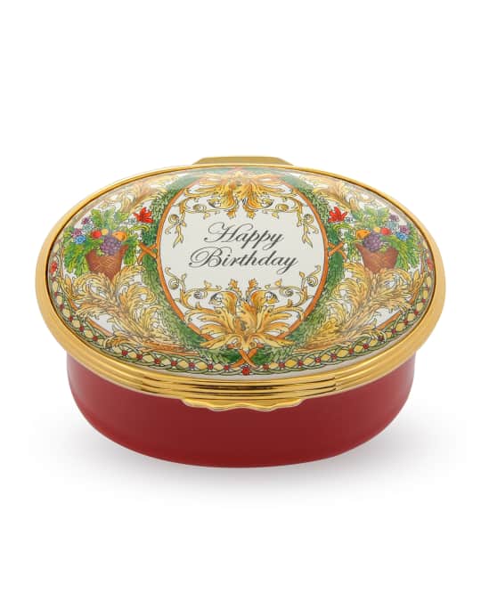 Halcyon Days Happy Birthday Musical Enamel Box | Neiman Marcus