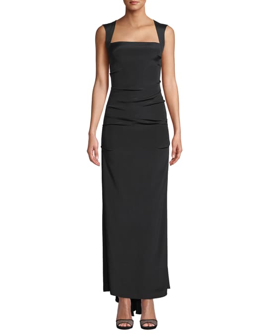 Nicole Miller Felicity Square-Neck Sleeveless Column Gown | Neiman Marcus