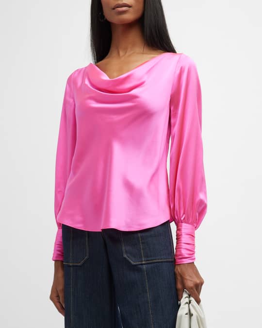 Cinq a Sept Taylee Cowl-Neck Silk Top | Neiman Marcus