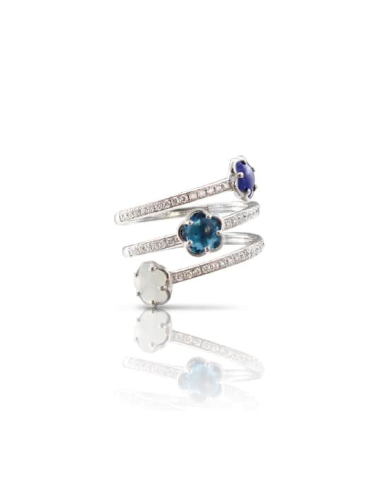 Pasquale Bruni Figlia Dei Fiori Multi-Stone 3-Flower Ring with Diamonds ...