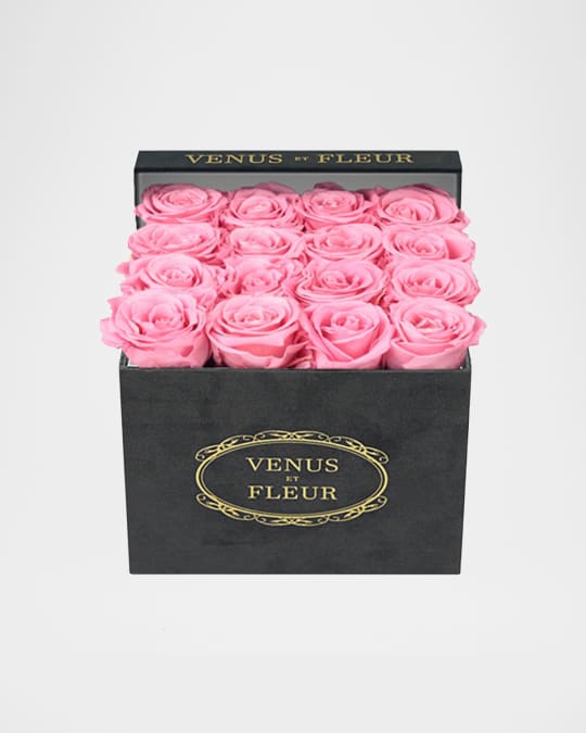 Venus ET Fleur Suede Small Square Rose Box | Neiman Marcus