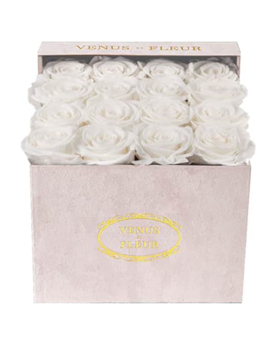 Venus ET Fleur Suede Small Square Rose Box | Neiman Marcus