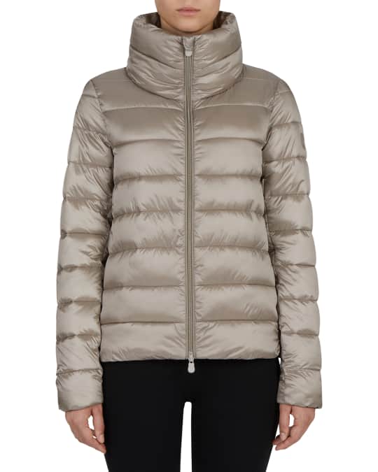 Save the Duck Iris Channel-Quilted Raised-Collar Jacket | Neiman Marcus