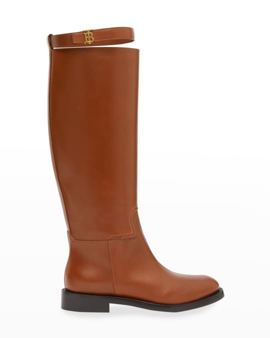 Burberry Redgave Leather Knee Riding Boots | Neiman Marcus
