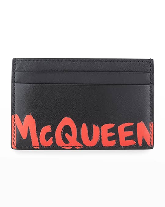 McQueen Men's Graffiti Logo Card Case | Neiman Marcus