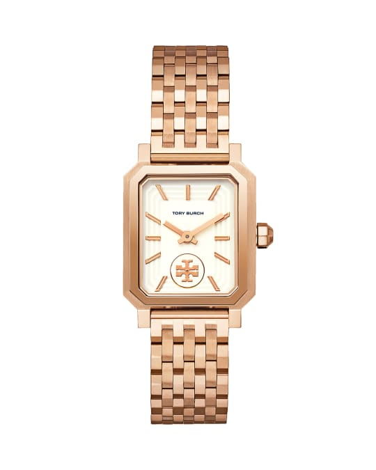 Tory Burch 27mm Robinson Bracelet Watch w/ Moving Logo, Rose Gold ...