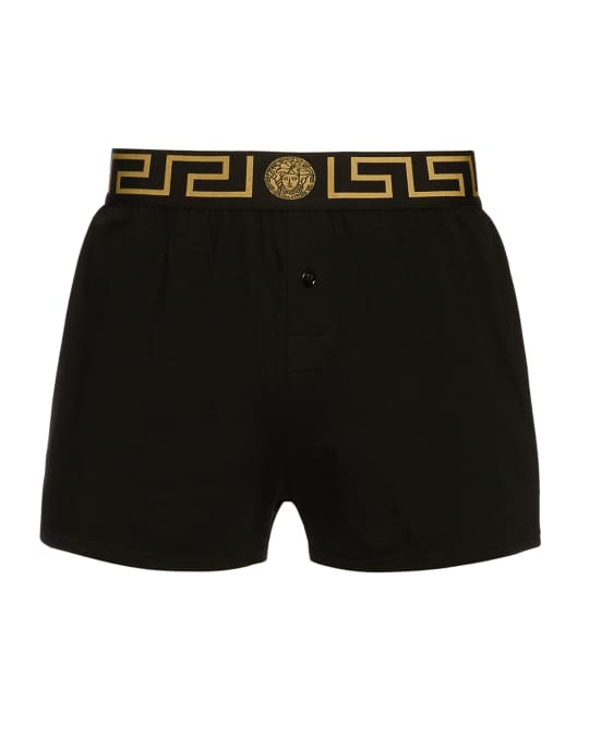 Versace Men's Greek Key Cotton Boxers | Neiman Marcus