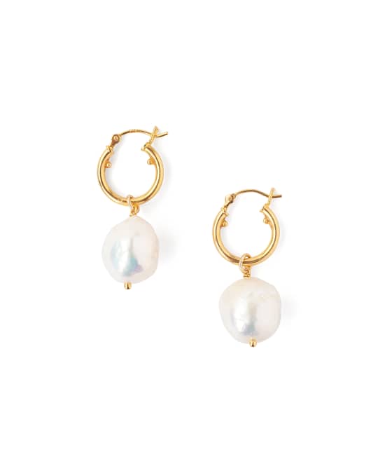 Chan Luu Freshwater Pearl Huggie Hoop Earrings | Neiman Marcus
