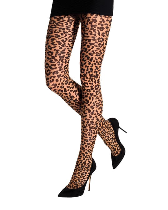 Emilio Cavallini Leopard-Pattern Tights | Neiman Marcus