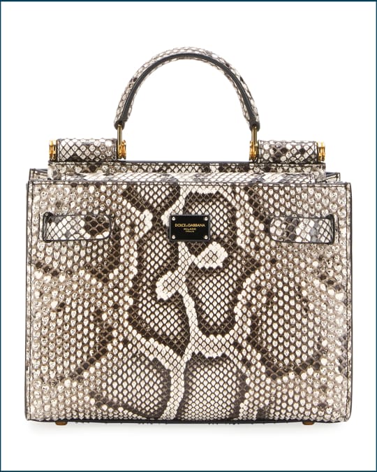 Dolce&Gabbana Sicily Mini Python Top-Handle Bag | Neiman Marcus