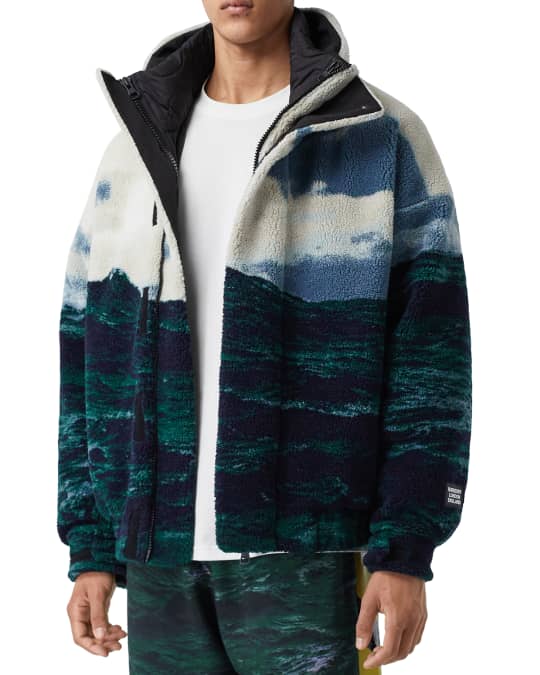 Burberry Men's Somerby Landscape Fleece Coat | Neiman Marcus