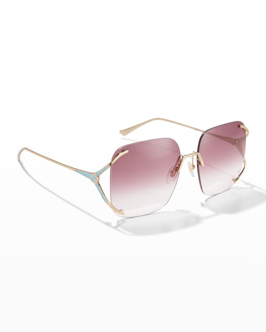 Gucci Rimless Square Metal Sunglasses | Neiman Marcus