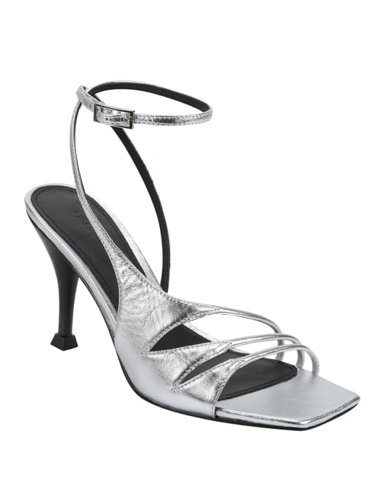 Sigerson Morrison Carissa Strappy Metallic Ankle-Wrap Sandals | Neiman ...