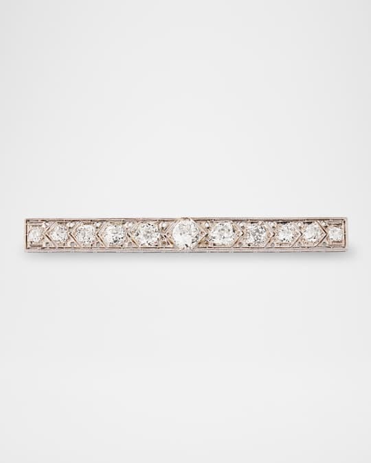 NM Estate Estate Platinum Diamond Bar Pin | Neiman Marcus