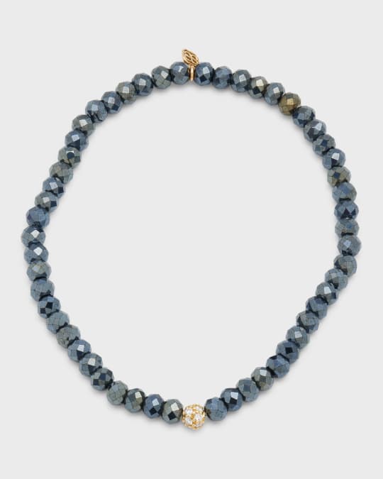 Sydney Evan 4mm Mystic Black Spinel Bracelet with Diamond Bead | Neiman ...