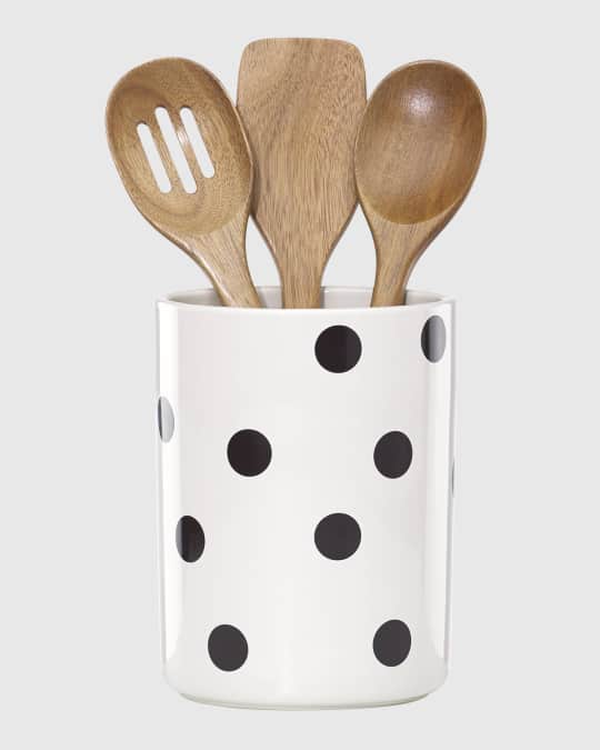 kate spade new york scatter dot utensil crock with servers | Neiman Marcus