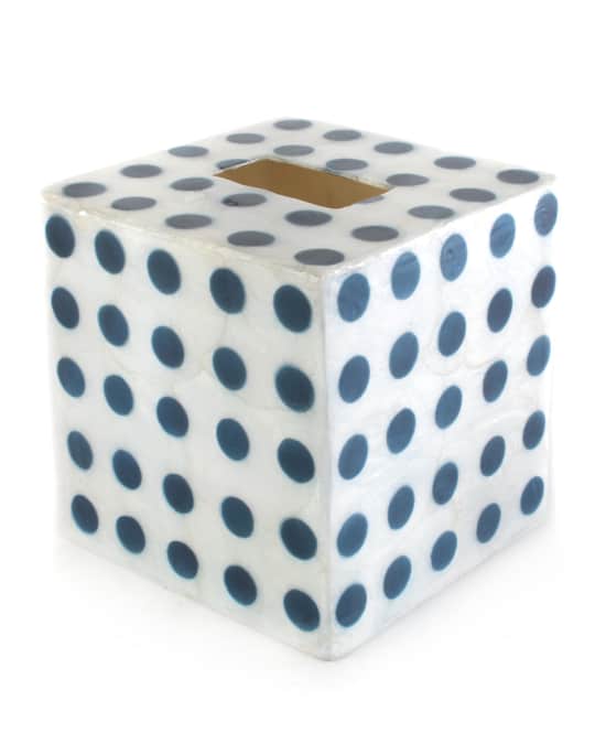 MacKenzie-Childs Royal Dot Boutique Tissue Box Cover | Neiman Marcus