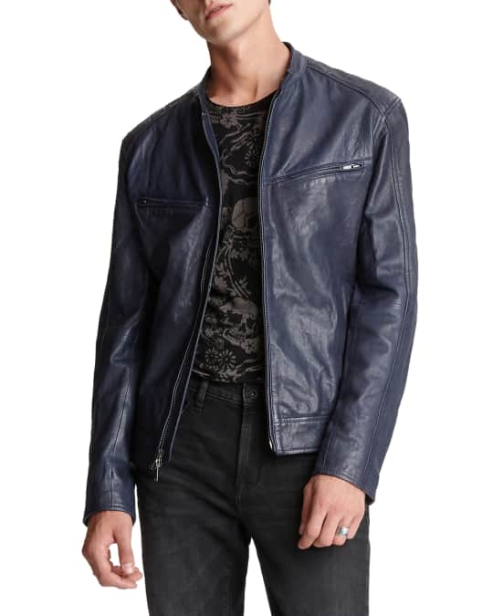 John Varvatos Star USA Men's Starman Sheep Leather Racer Jacket ...