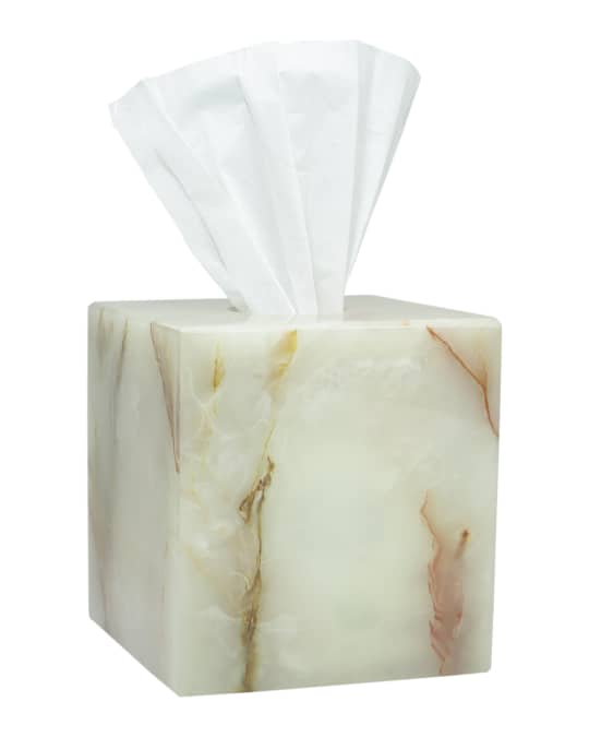 Marble Crafter Eris Collection Light Green Onyx Tissue Box Holder ...