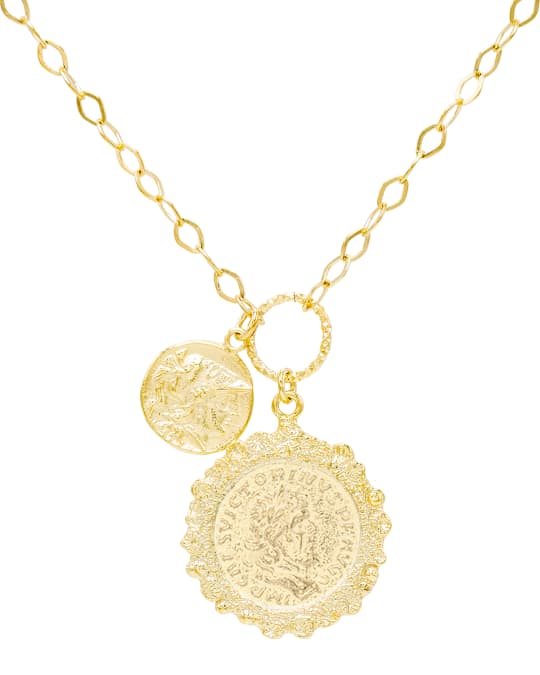 ADINAS JEWELS Double-Coin Necklace | Neiman Marcus