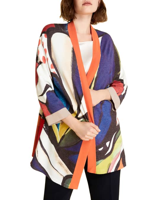 Marina Rinaldi Plus Size Maestoso Abstract Printed Cardigan | Neiman Marcus