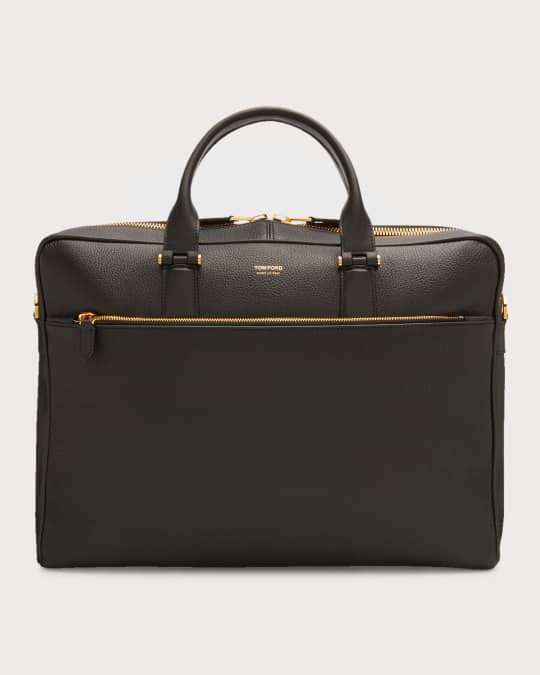 TOM FORD Men's Leather Zip-Top Slim Briefcase | Neiman Marcus