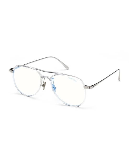 TOM FORD Aviator Acetate & Metal Optical Frames | Neiman Marcus