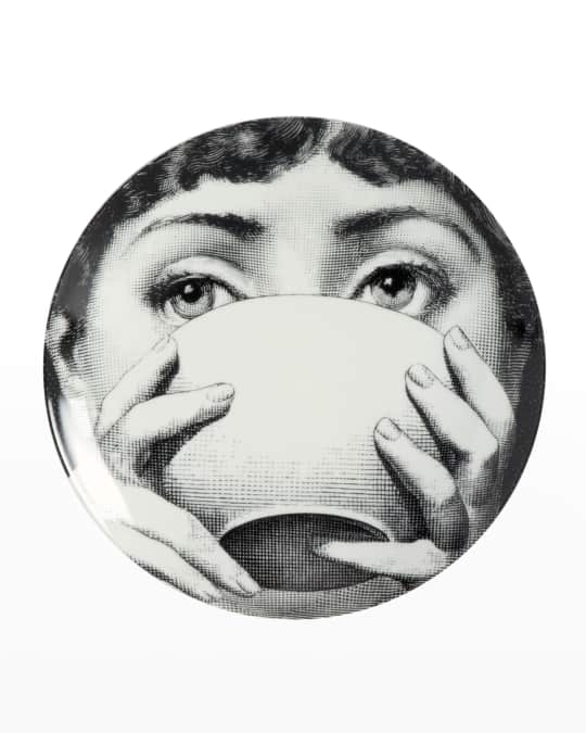 Fornasetti Tema E Variazioni N. 191 Drinking Tea Wall Plate | Neiman Marcus