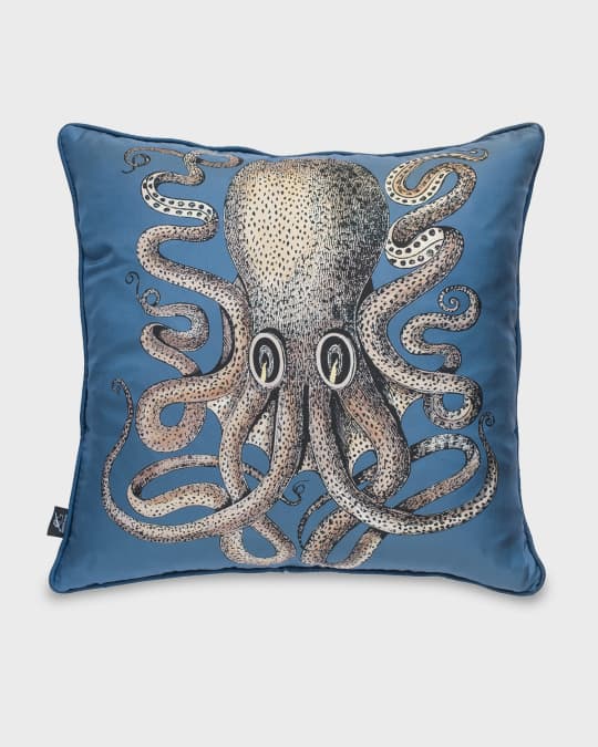 Fornasetti Silk cushion Polipo Octopus | Neiman Marcus