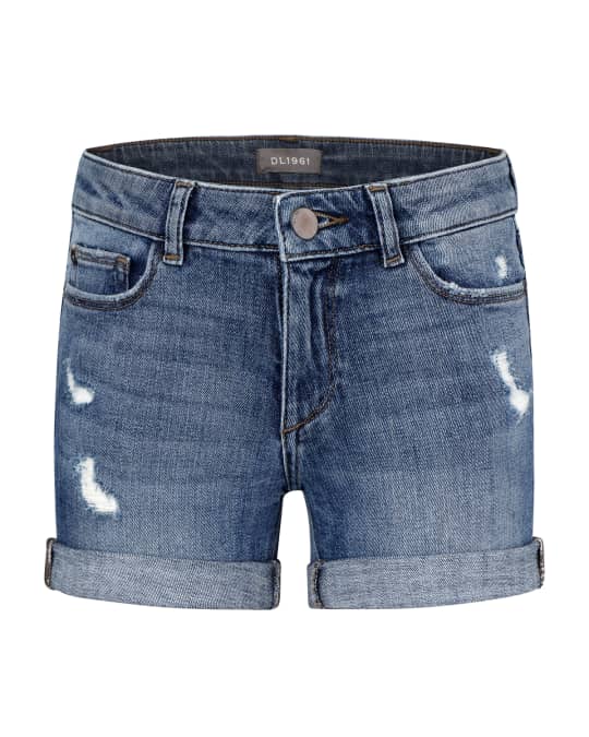 DL1961 Girl's Piper Cuffed Distressed Denim Shorts, Size 7-16 | Neiman ...