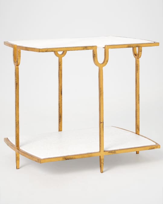 William D. Scott for Global Views Curve Gold Side Table | Neiman Marcus