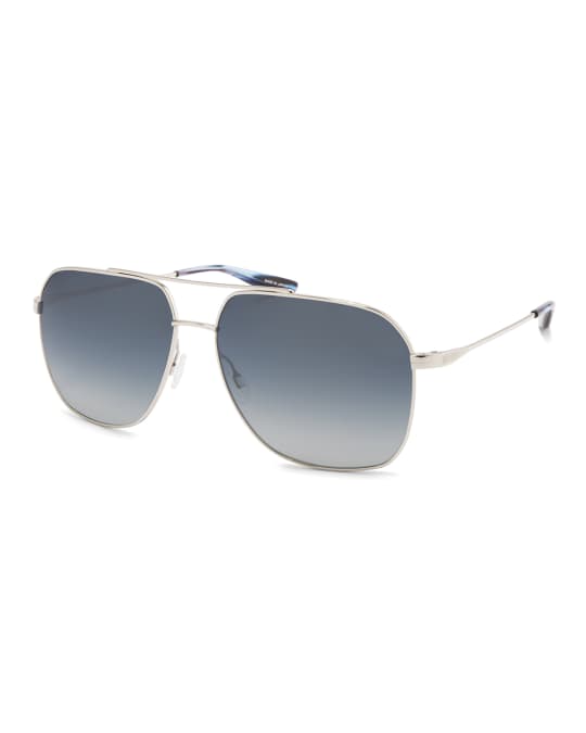 Barton Perreira Men's Aeronaut Titanium Gradient Aviator Sunglasses | Neiman Marcus