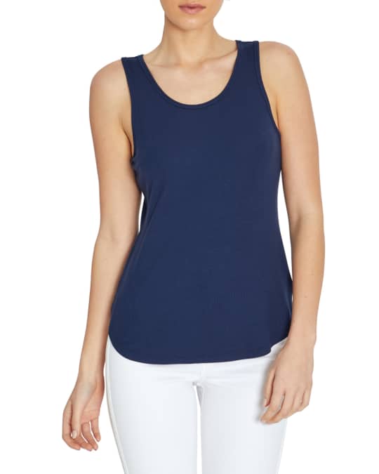 Three Dots Scoop-Neck Rib Tank | Neiman Marcus