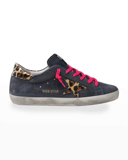 Golden Goose Superstar Suede Leopard-Print Sneakers | Neiman Marcus