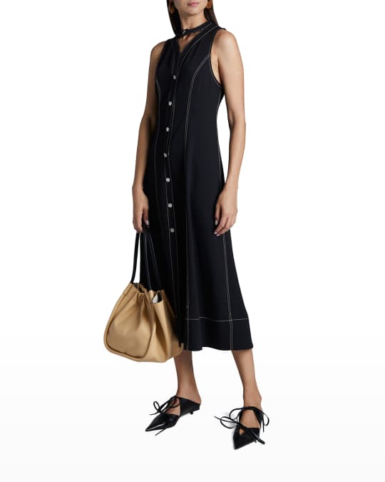 Proenza Schouler White Label Rumpled Pique Button-Front Midi Dress ...