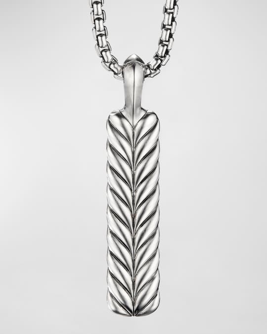 David Yurman Men's Chevron Ingot Tag Pendant in Silver, 46mm | Neiman ...