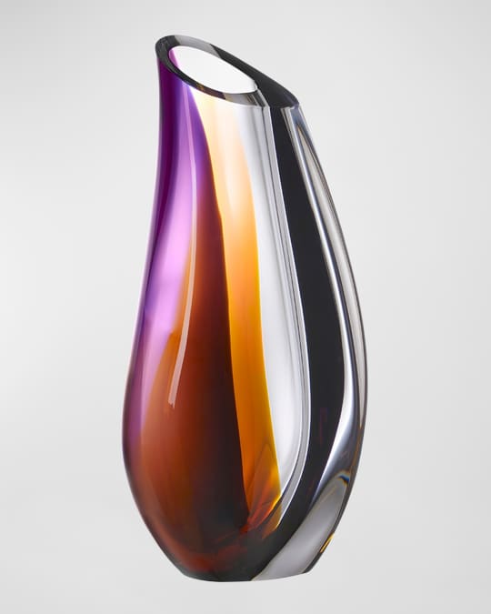Kosta Boda Orchid Low Vase, 12" | Neiman Marcus