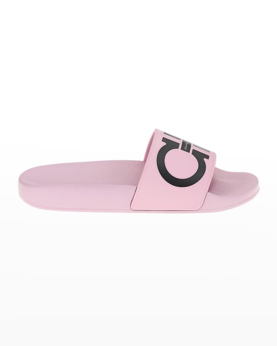 Ferragamo Groove Gancini Pool Slide Sandals Neiman Marcus