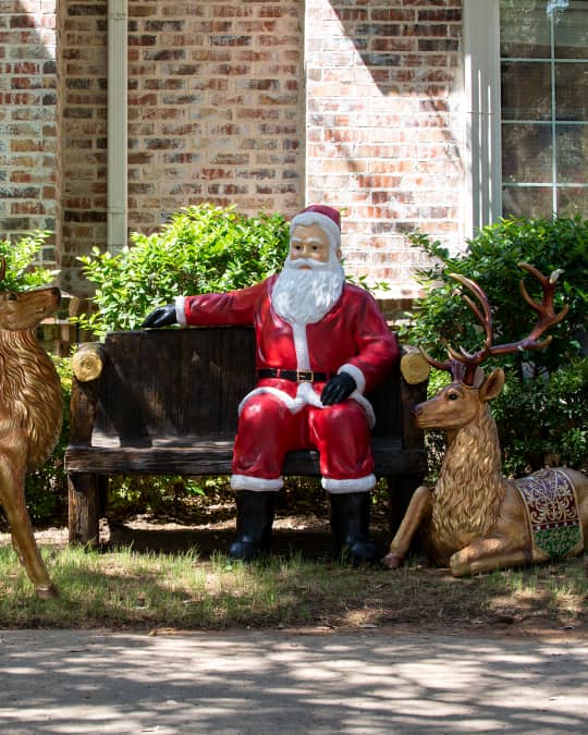 Barcana 72" Indoor/Outdoor Sitting Santa Decoration | Neiman Marcus