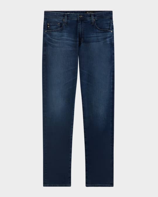AG Jeans Men's Tellis Slim Dark-Wash Jeans | Neiman Marcus