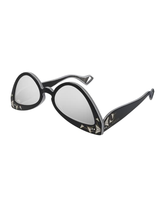 Gucci Inverted Multilayer Acetate Cat-Eye Sunglasses | Neiman Marcus