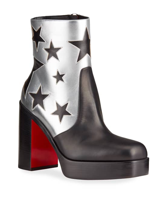 Christian Louboutin Men's Stage Metallic Star Red Sole Platform Boots ...