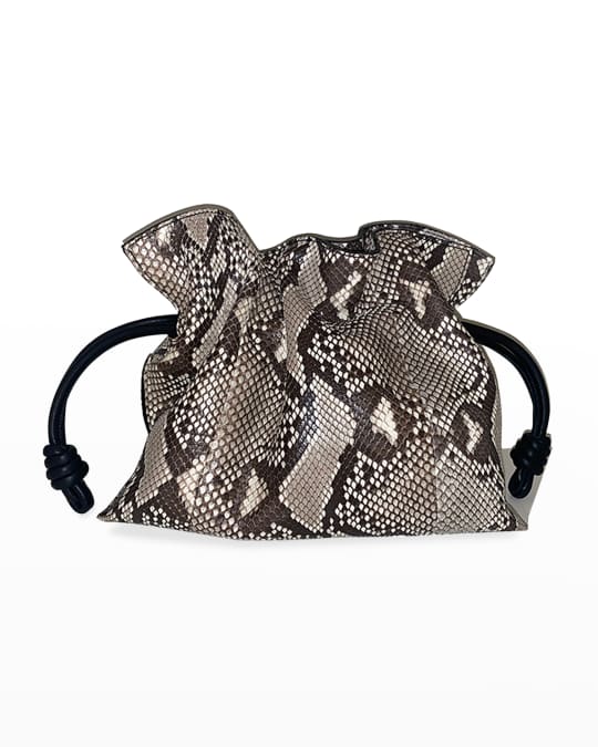 Loewe Flamenco Python Drawstring Knot Tote Bag | Neiman Marcus